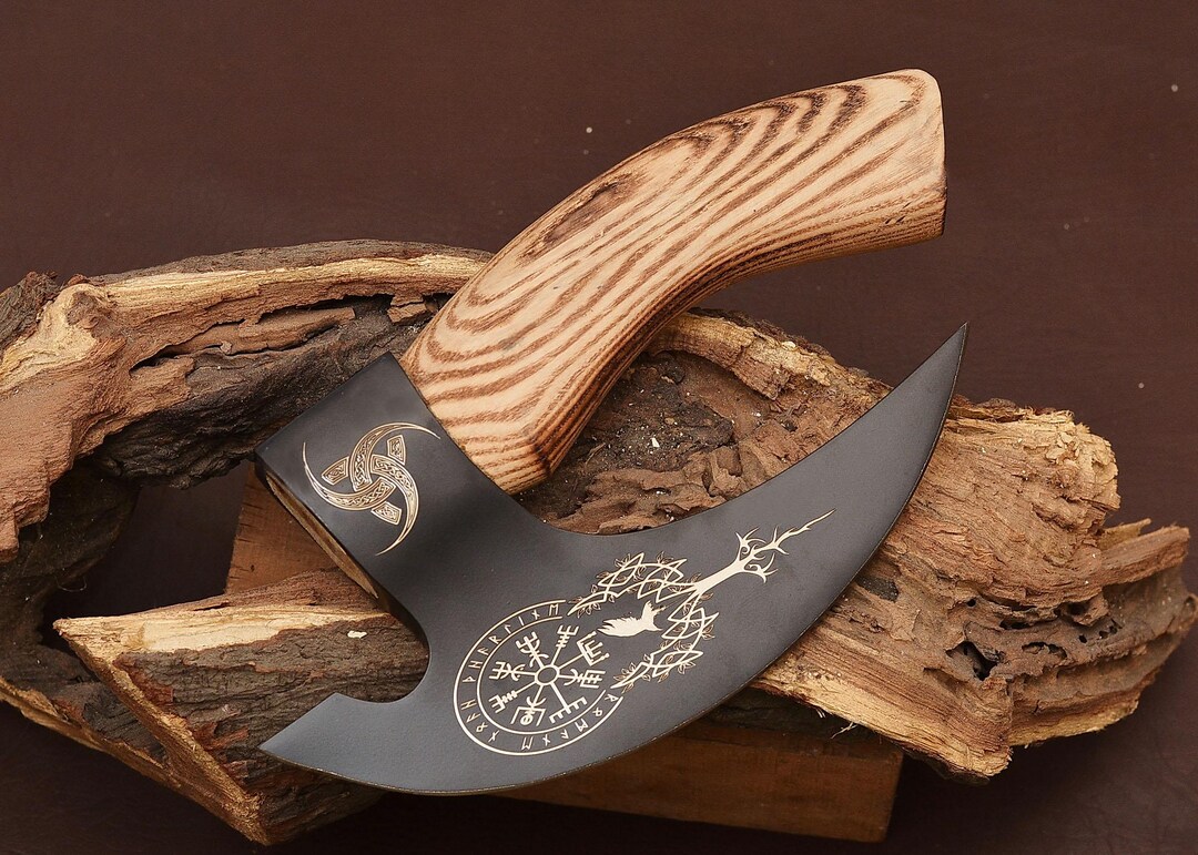Handmade Small Viking Axe: Stainless Steel Pizza Axe With Ashwood ...
