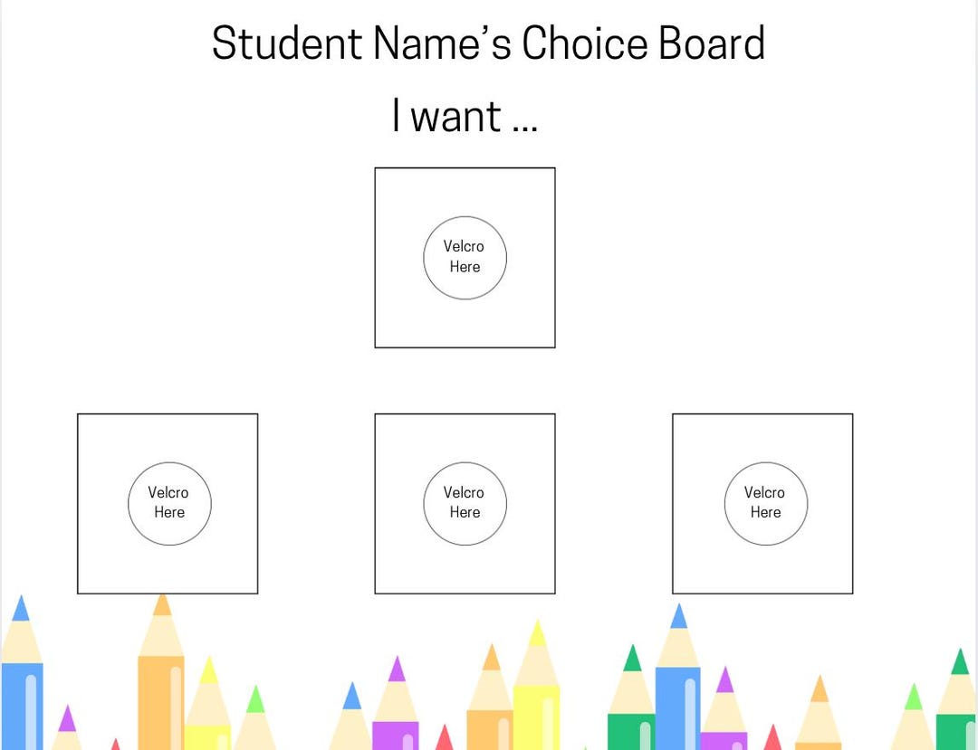 Student Choice Board - With Visuals Included - Etsy