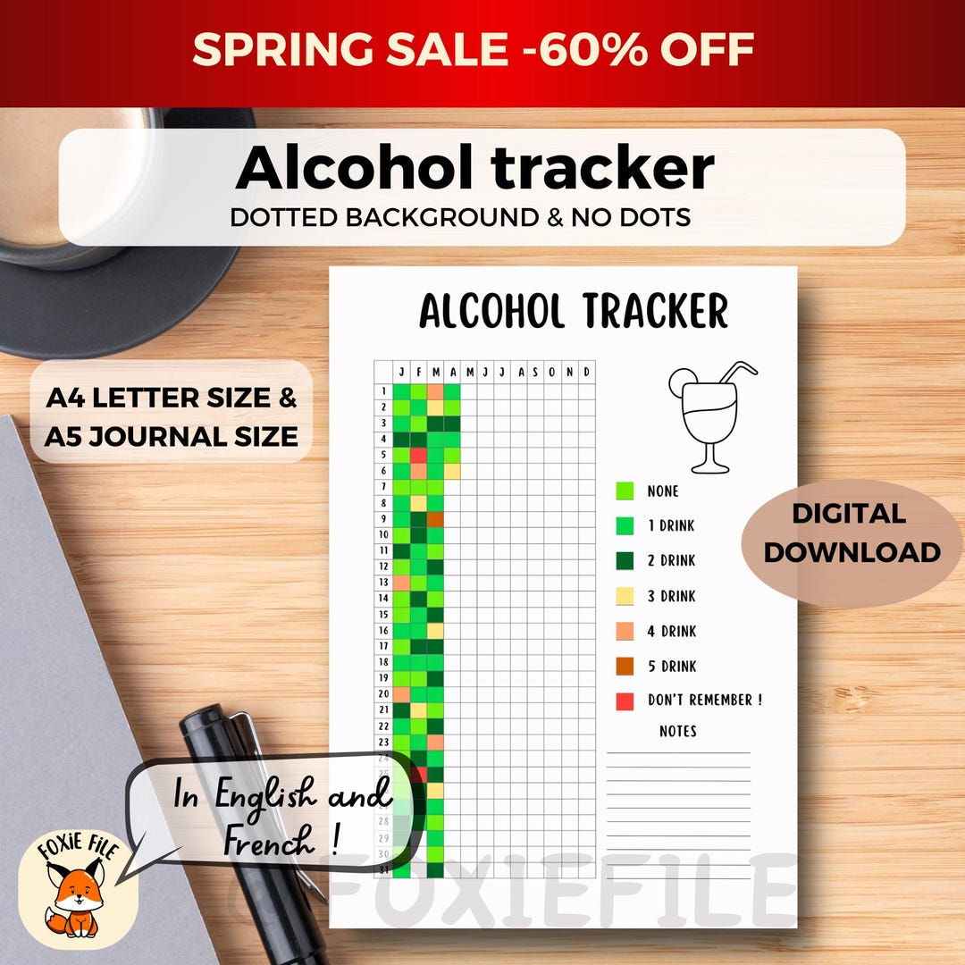 Alcohol Consumption Tracker - PRINTABLE Journal Page - Planner ...