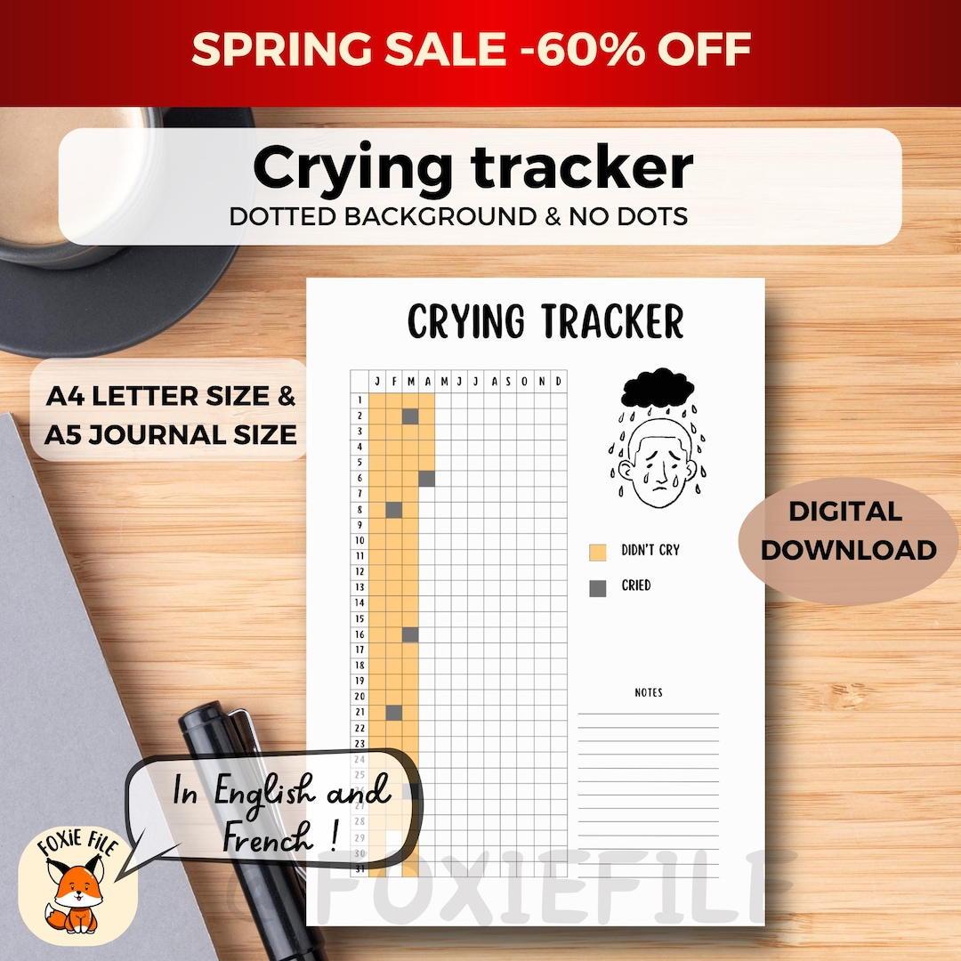 Cry Tracker - PRINTABLE Journal Page - Planner & Evaluator - Year in ...