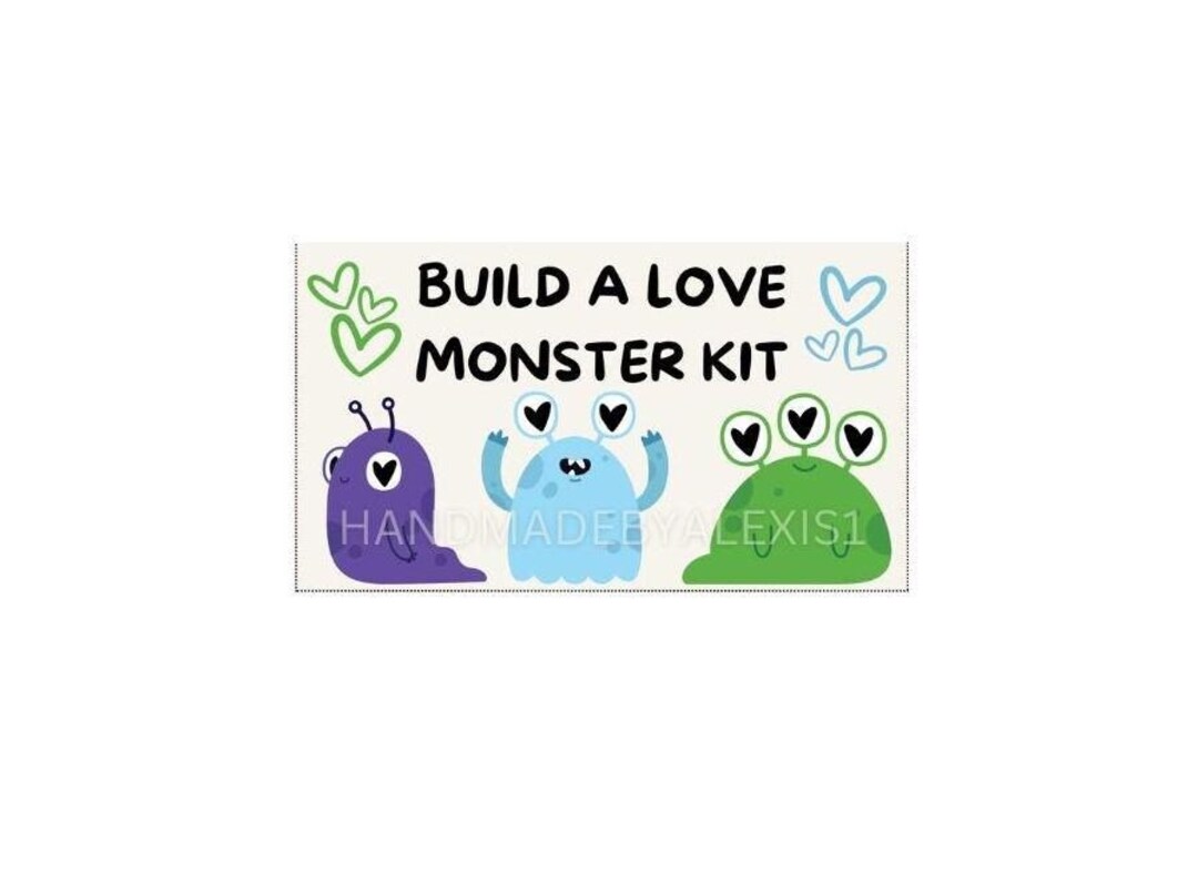 Printable Valentine Card: Build a Love Monster Kit (PDF Download) - Etsy