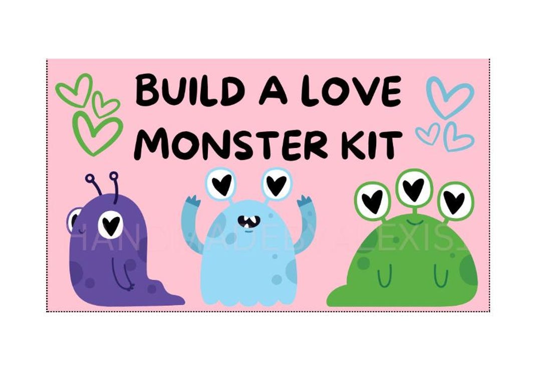 Printable Valentine Card: Build a Love Monster Kit (PDF Download) - Etsy
