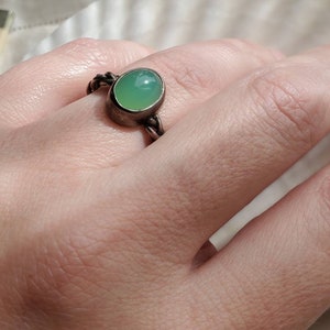 Vintage Sterling Braid Ring With Chrysoprase Cabochon - Etsy