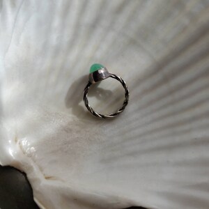 Vintage Sterling Braid Ring With Chrysoprase Cabochon - Etsy