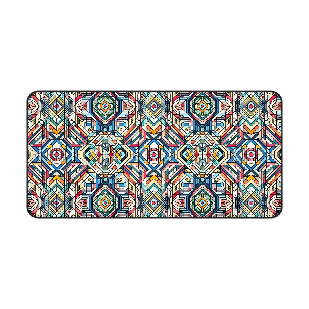 Geometric Desk Mat, Gamer Desk Mat, Computer Work Mat, Stained Glass ...