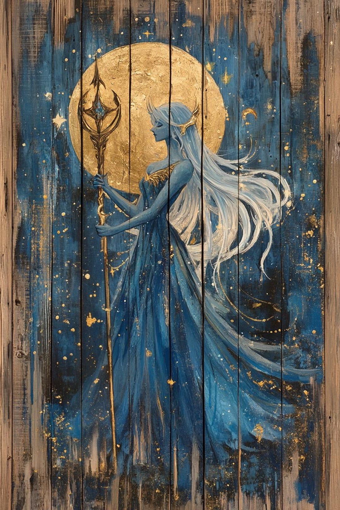 Digital Tarot Card Prints on Worn Wood - Lux, Ahri, Miss Fortune ...