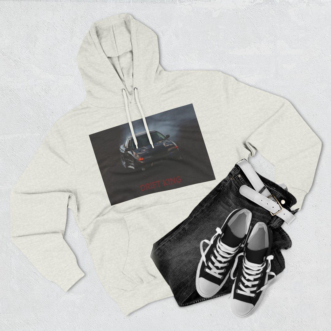Drift King Fleece Hoodie Perfect for Car Enthusiasts, Cozy Streetwear ...