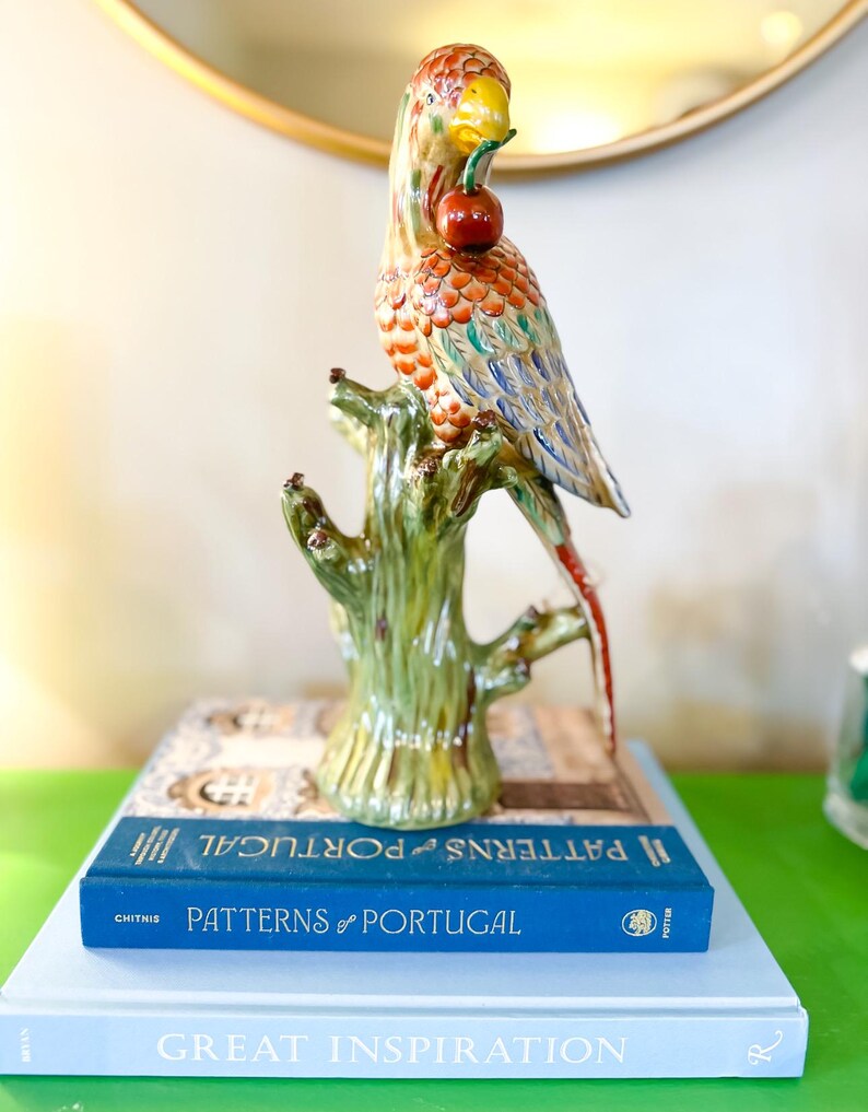 Grandmillennial Maitland Smith Bird With Cherry- Chic Decor ...