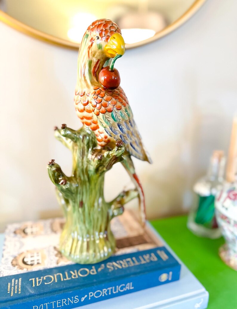 Grandmillennial Maitland Smith Bird With Cherry- Chic Decor ...