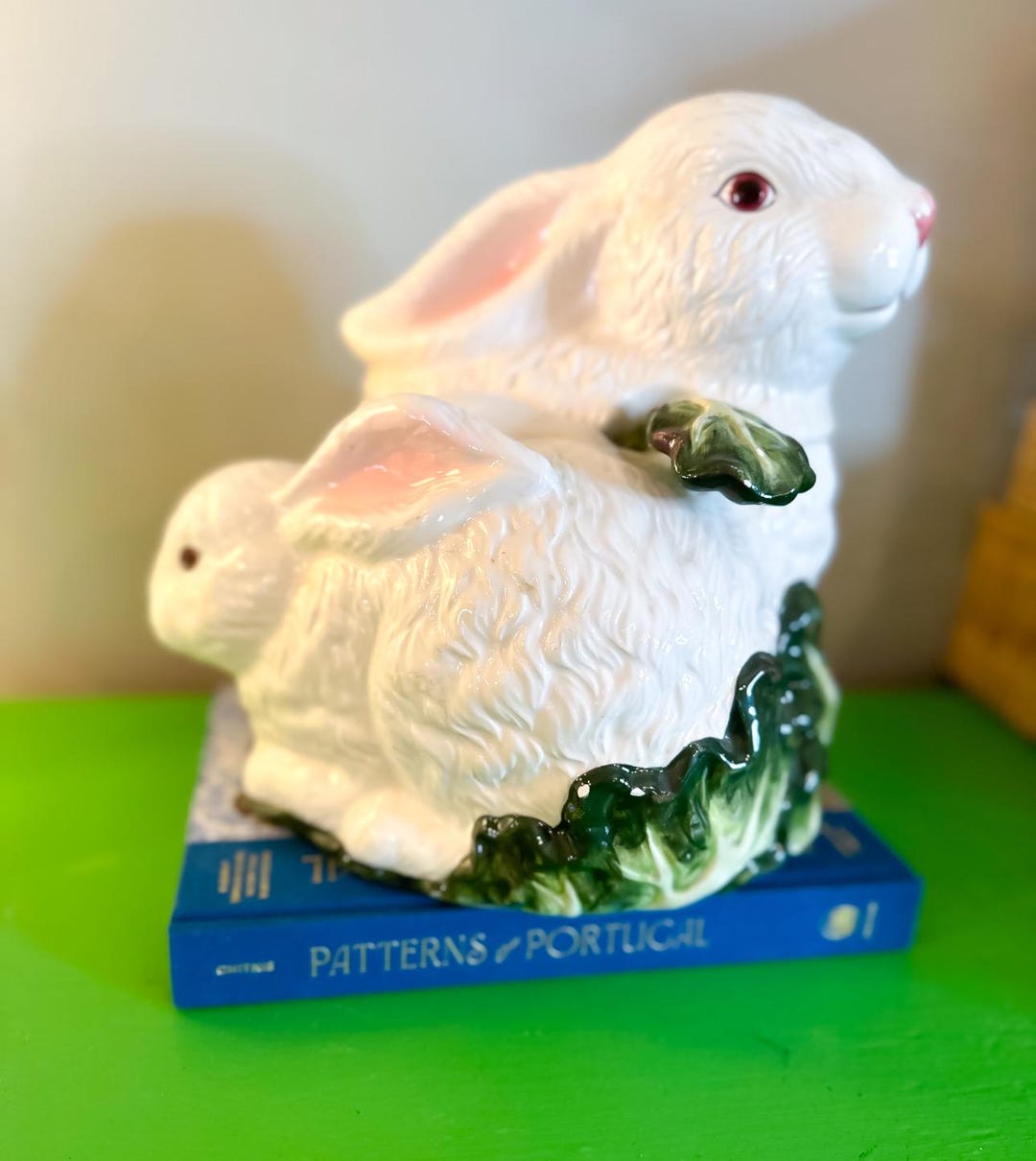 Vintage Bunny Rabbit and Cabbage Soup Tureen With Laddle ...