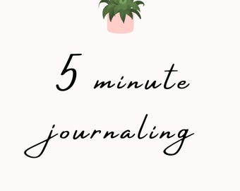 FIVE MINUTE JOURNAL | Five Minute Self Care Journal | Digital Download ...