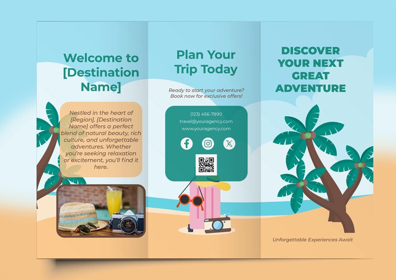 Travel Brochure Template, Editable Canva Design, Travel Agency - Etsy