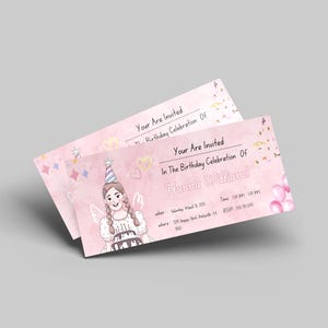 Editable Barbie Birthday Card, Pink Princess Theme, Editable Canva ...