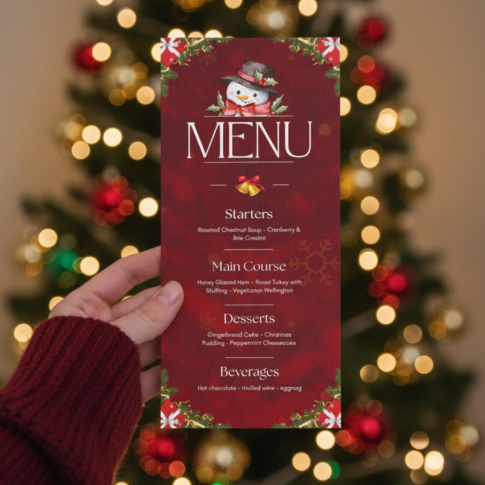Christmas Menu Template: Vertical Holiday Restaurant Design (canva ...