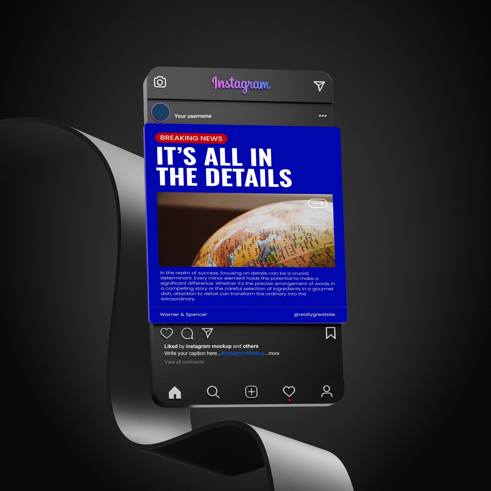 News Instagram Template, Social Media Post, Red & Blue Canva Graphics ...