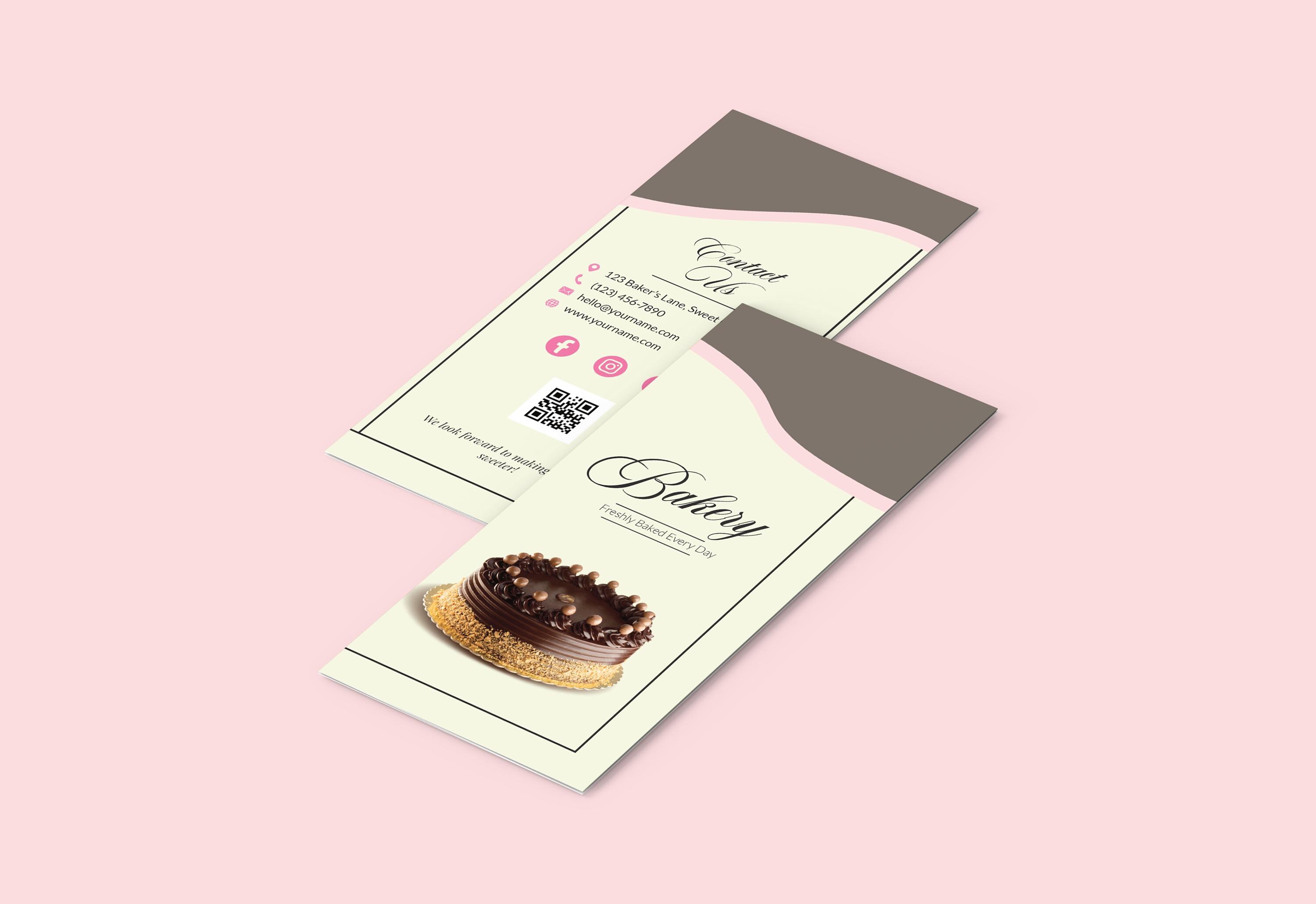 Printable Bakery Brochure | Custom Cake Shop Menu | DIY Bakery Flyer ...