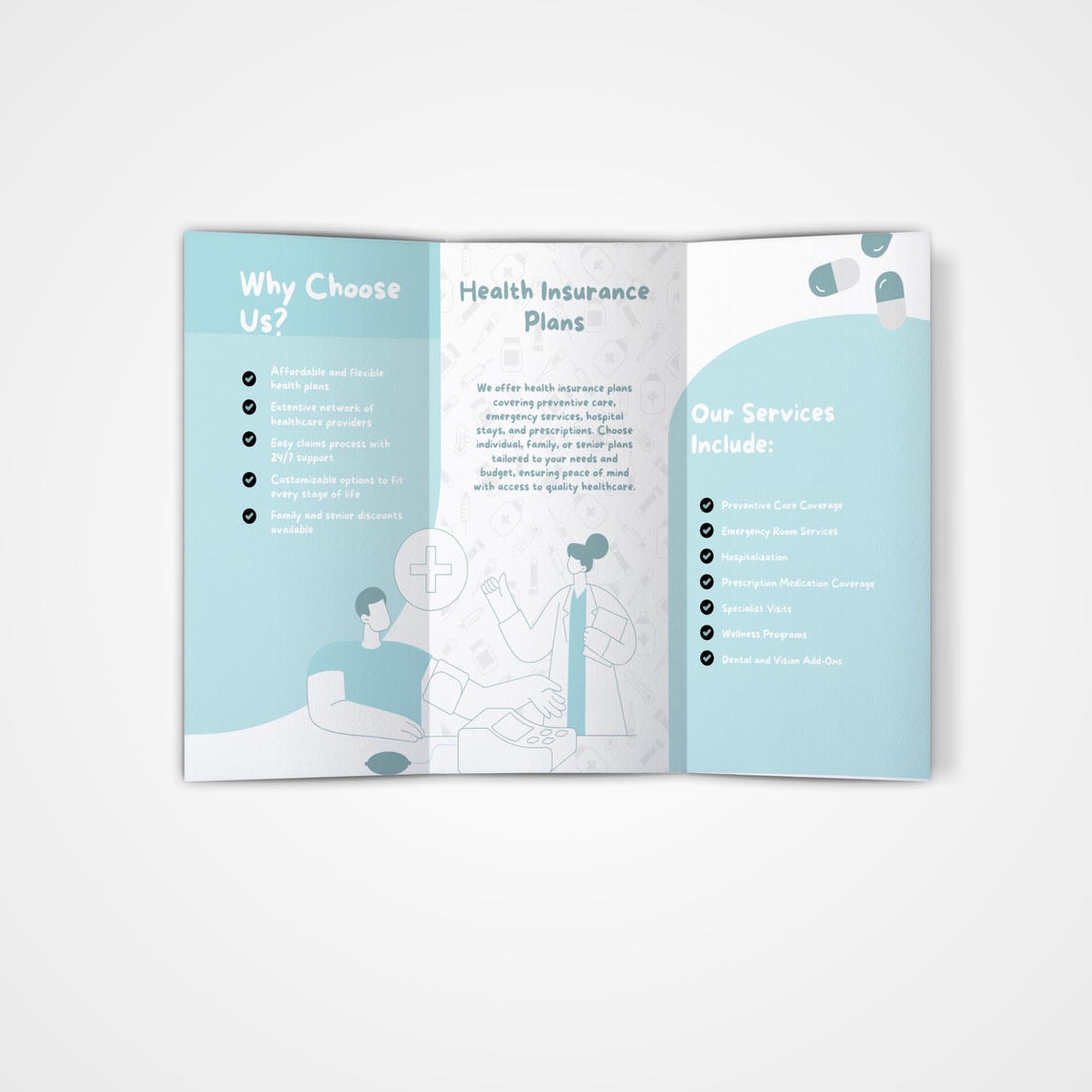 Health Insurance Flyer Template: Editable Canva Design (digital) - Etsy