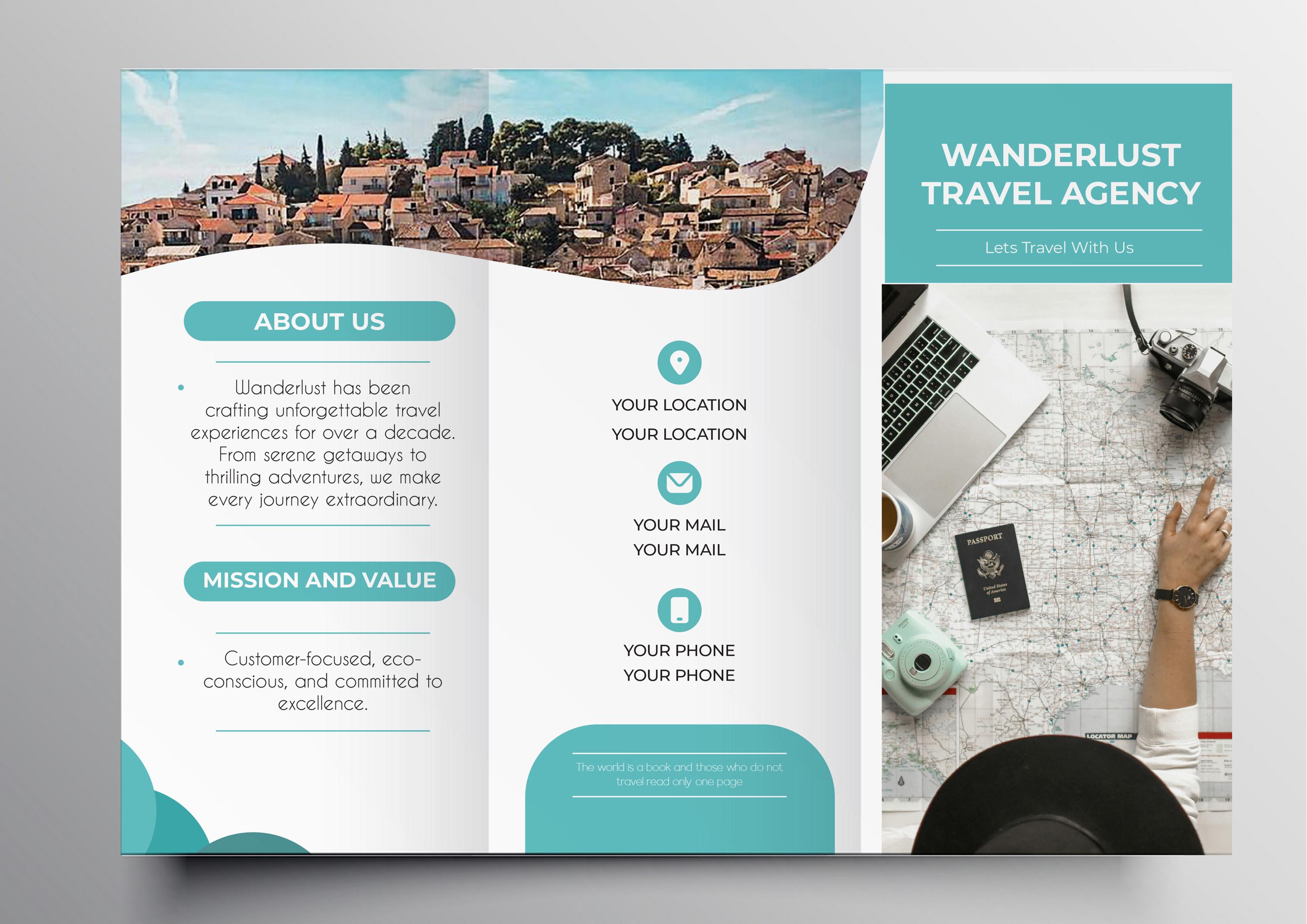Elegant Travel Brochure Template: Itinerary & Guide - Etsy