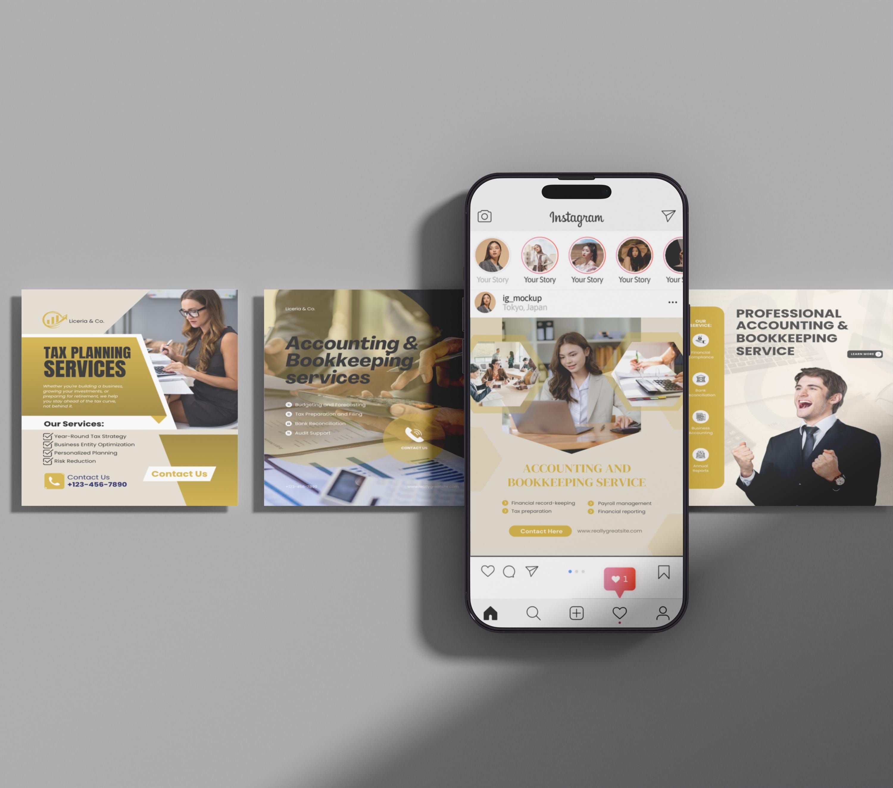 30 Accounting Canva Templates | Bookkeeping Instagram Post Pack ...