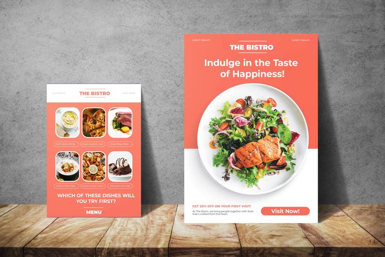Restaurant Flyer | Editable Menu Template | Custom Food Poster | Fine ...