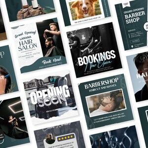 Barber Shop Canva Templates | Pre-made Instagram Posts for Barbers ...