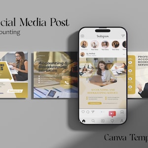 30 Accounting Canva Templates | Bookkeeping Instagram Post Pack ...