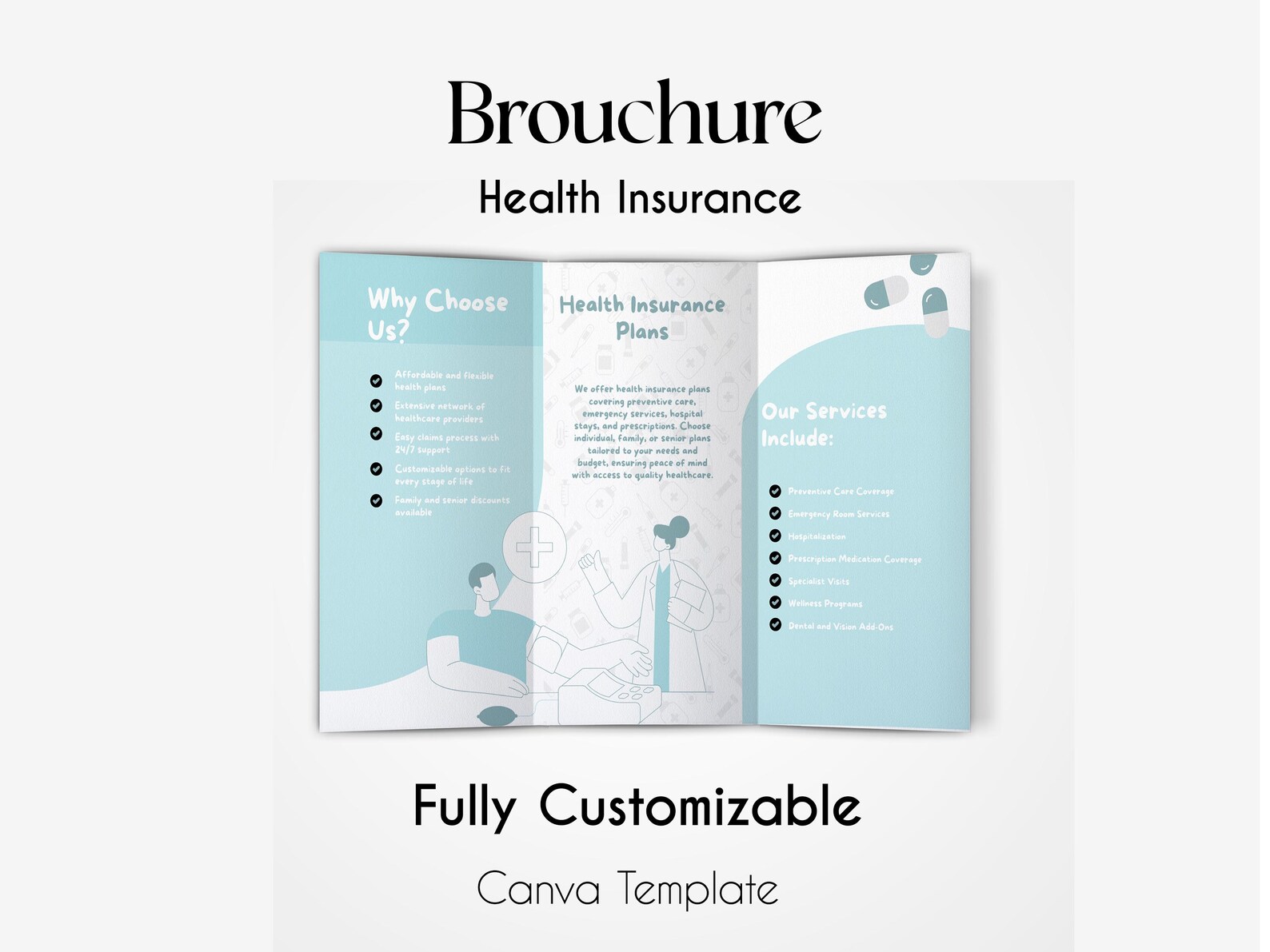 Health Insurance Flyer Template: Editable Canva Design (digital) - Etsy