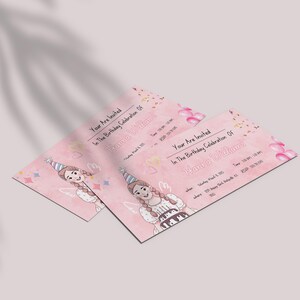 Editable Barbie Birthday Card, Pink Princess Theme, Editable Canva ...