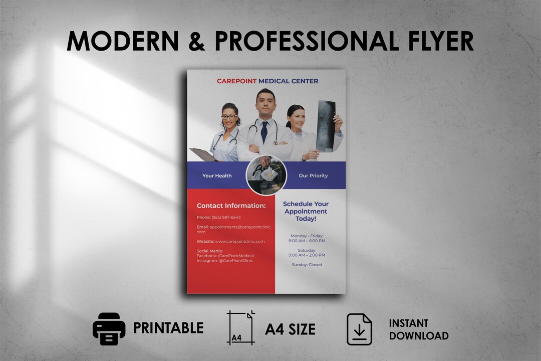 Professional Care Point | Medical Center Flyer | Template Clinic Flyer ...