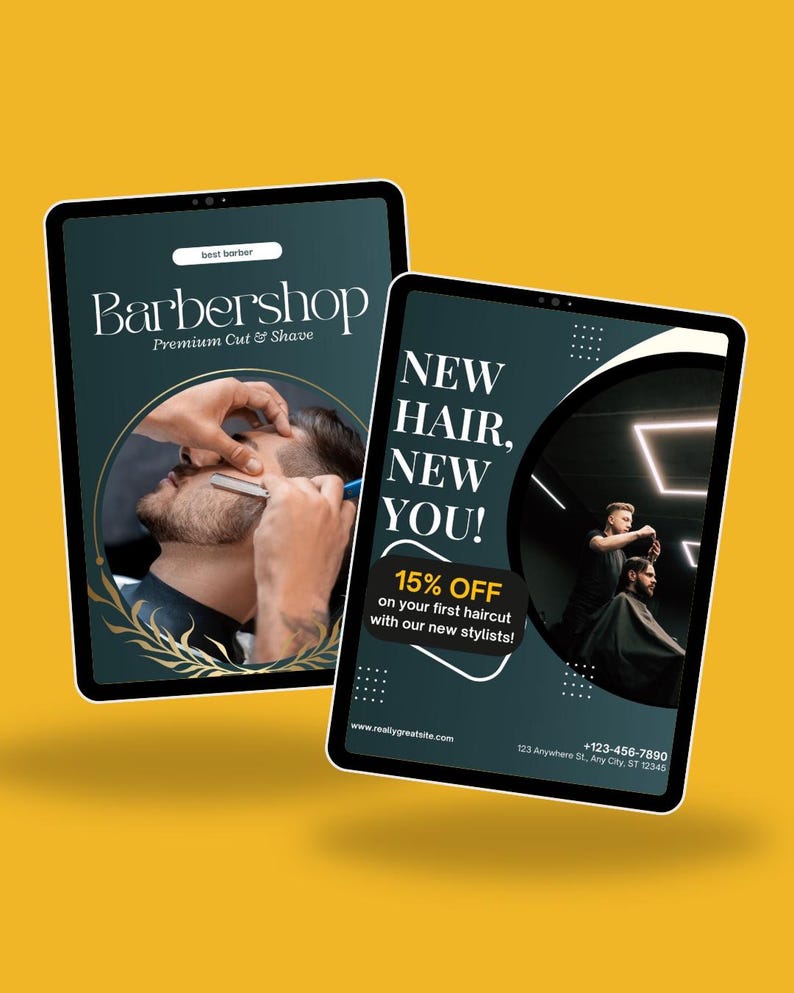 Barber Shop Canva Templates | Pre-made Instagram Posts for Barbers ...