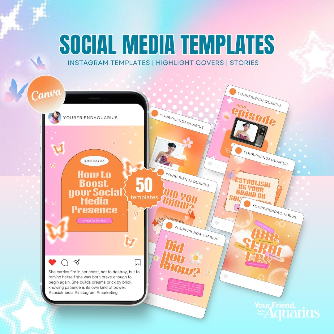 Social Media Templates Canva Bundle | Instagram Posts Stories ...