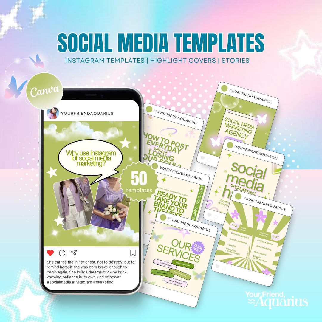 Social Media Templates Canva Bundle | Instagram Posts Stories ...
