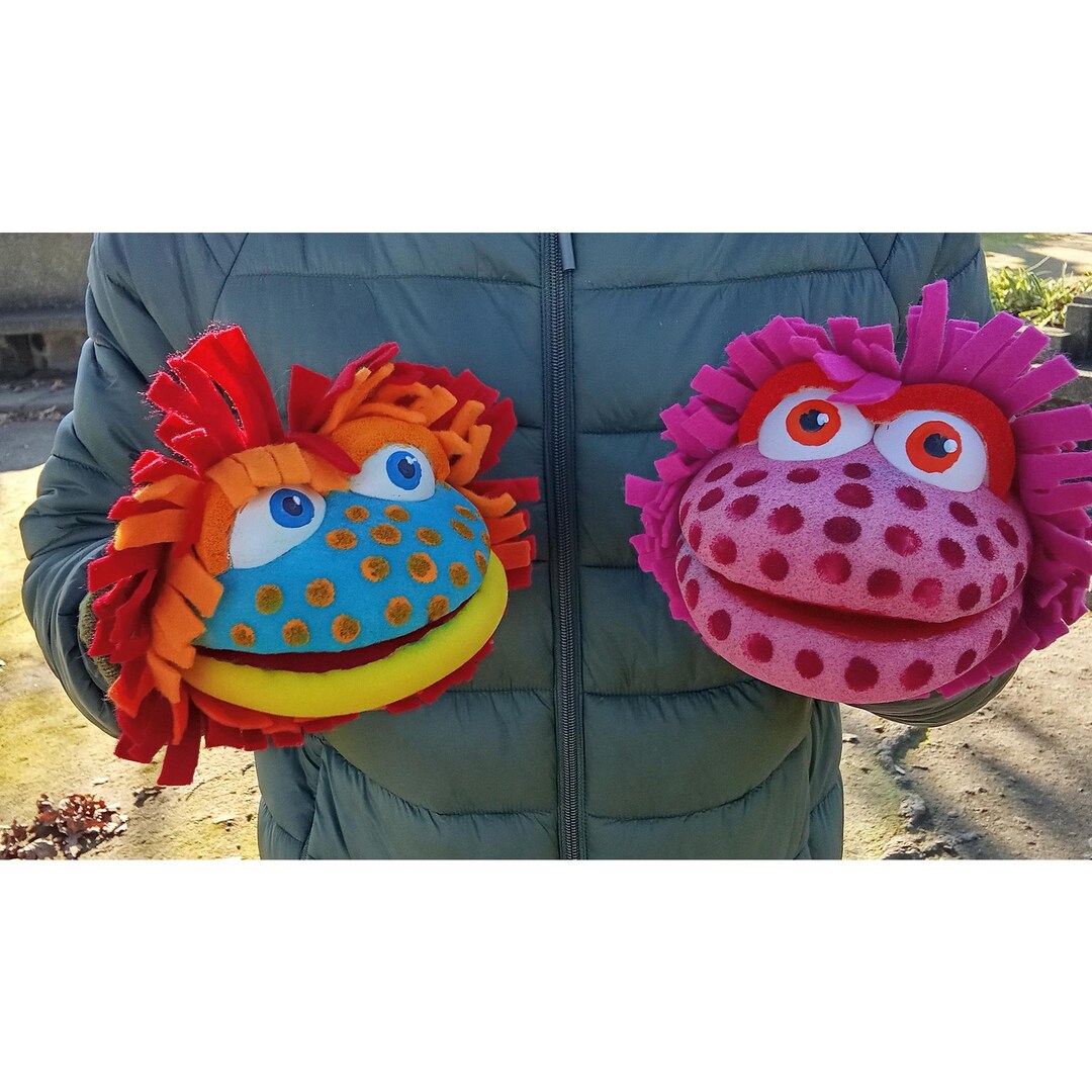 Pink Blue Head Puppet, Toys, Puppet, Hand Puppet, Puppets for Kids ...