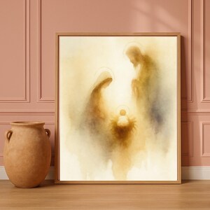 Christian Nativity Poster | Minimalist Jesus Artwork | Christmas Wall ...