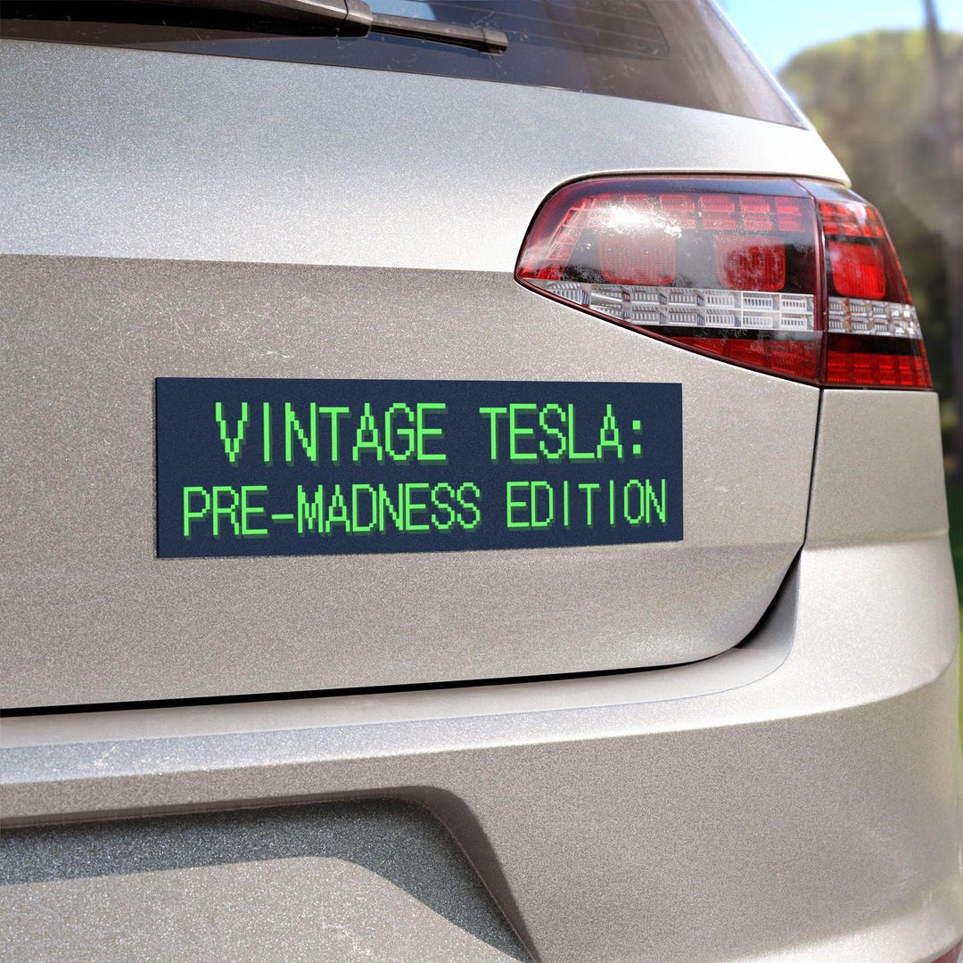 Vintage Tesla: Pre-madness Edition Car Magnet, Retro 8-bit Style Car ...