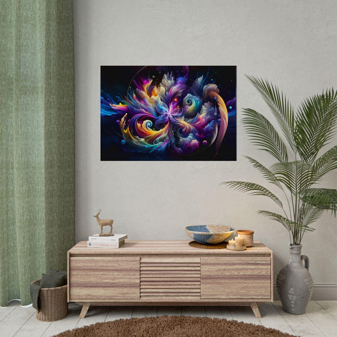 Vibrant Cosmic Art Rolled Posters, Colorful Abstract Wall Decor, Unique ...