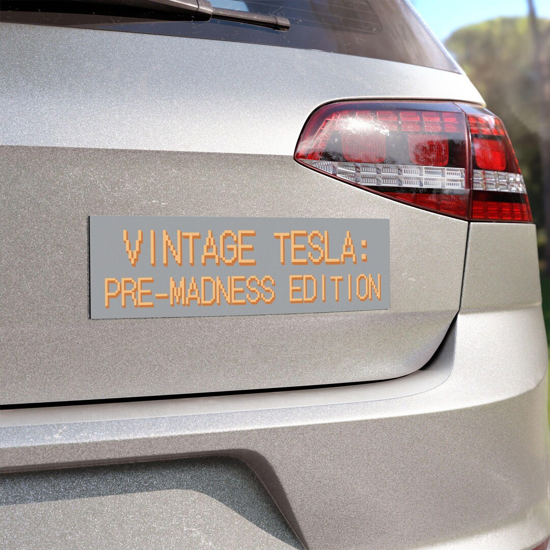 Vintage Tesla: Pre-madness Edition Car Magnet, Retro 8-bit Style Car ...