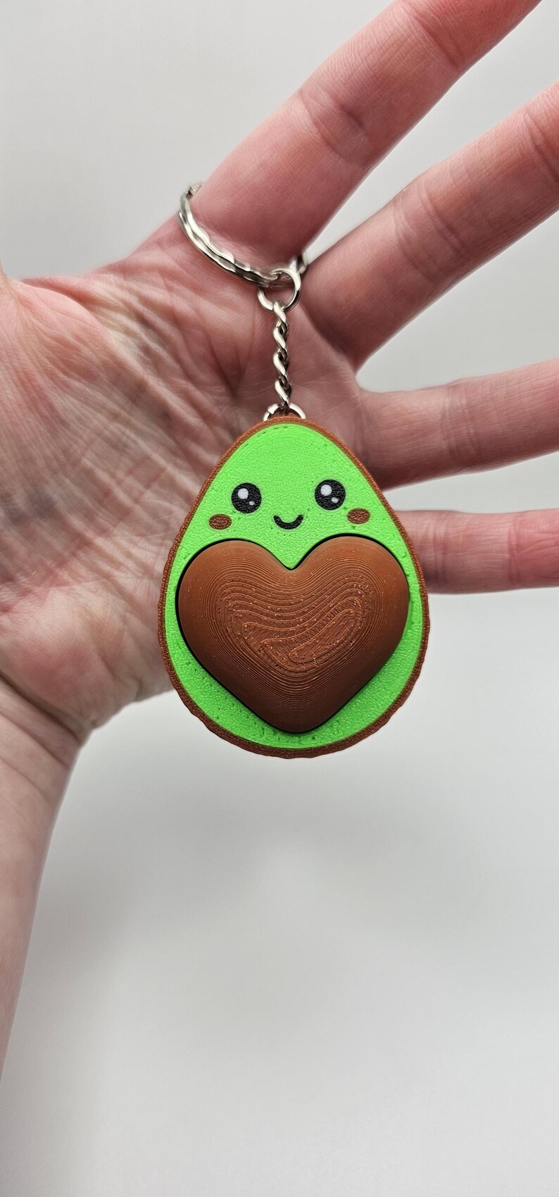 3D Printed Kawaii Avocado Heart Fidget Clicker Keychain/cute Core Bag ...