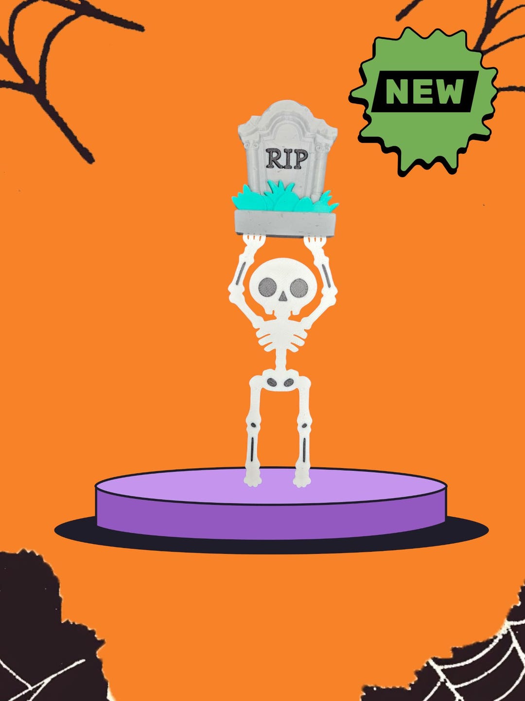 Cute Skeleton & Tombstone 3D Printed Bookmark – Rest in Pages Spooky ...