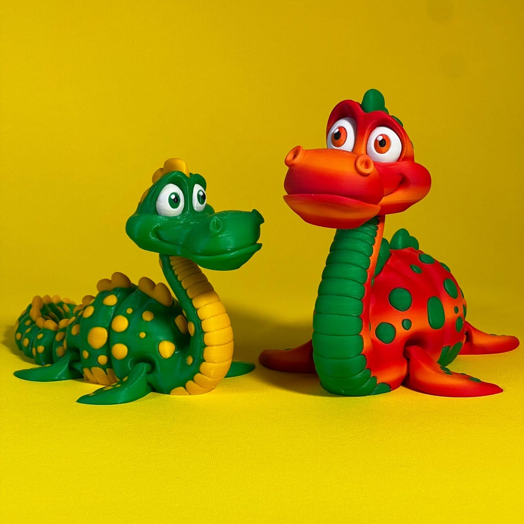 3D Printed Flexi Loch Ness Monster Toy: Poseable Nessie Figurine - Etsy