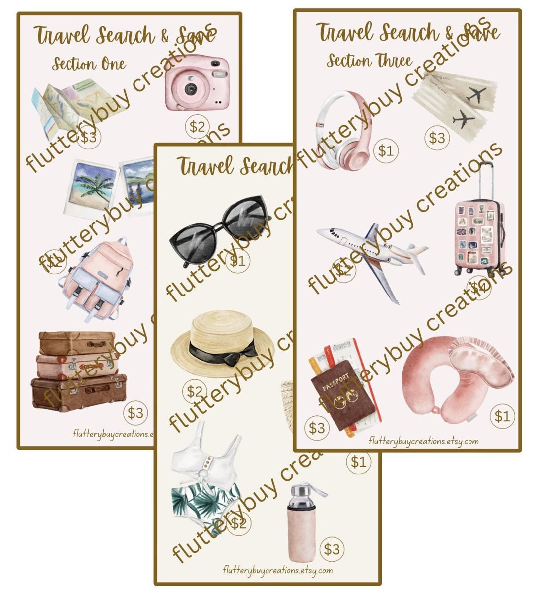 Travel Savings Challenge: A6 Cards & Dashboard (2 PDF Downloads) - Etsy