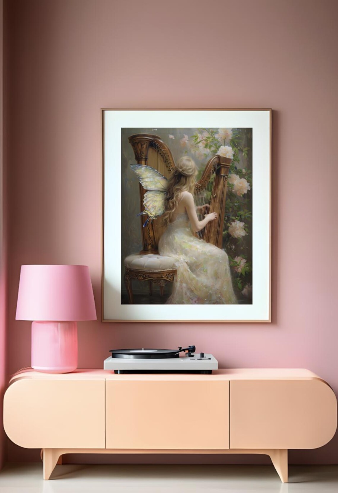 Psyche Greek Goddess With Butterfly Wings and Harp - Etsy