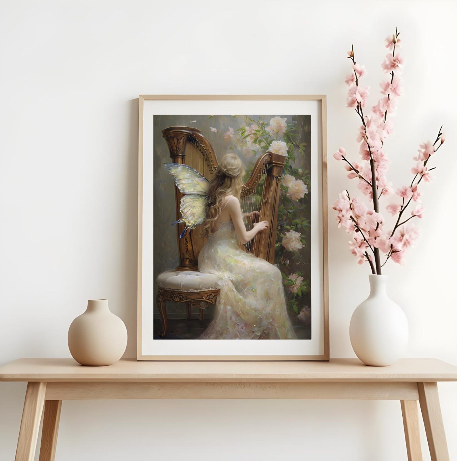 Psyche Greek Goddess With Butterfly Wings and Harp - Etsy