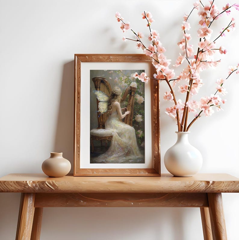 Psyche Greek Goddess With Butterfly Wings and Harp - Etsy