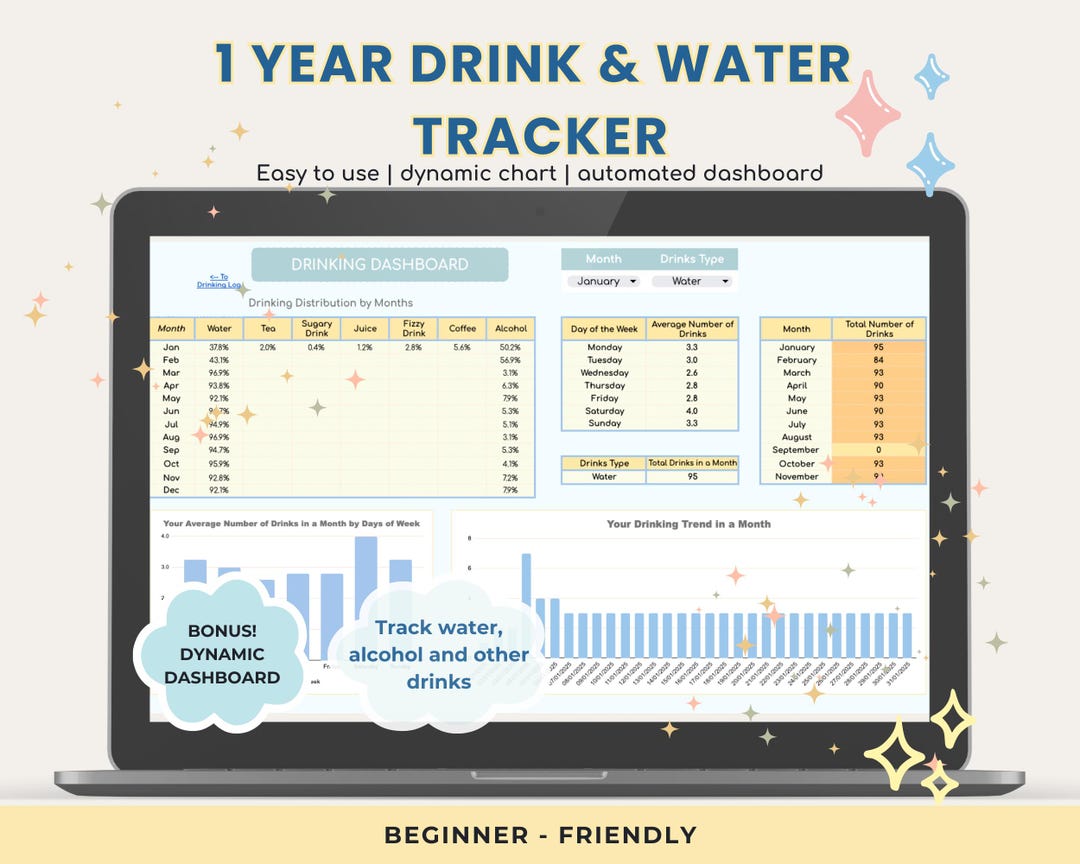 Water Tracker, Alcohol Tracker, Daily Water Tracker, Alcohol Log, Drink ...