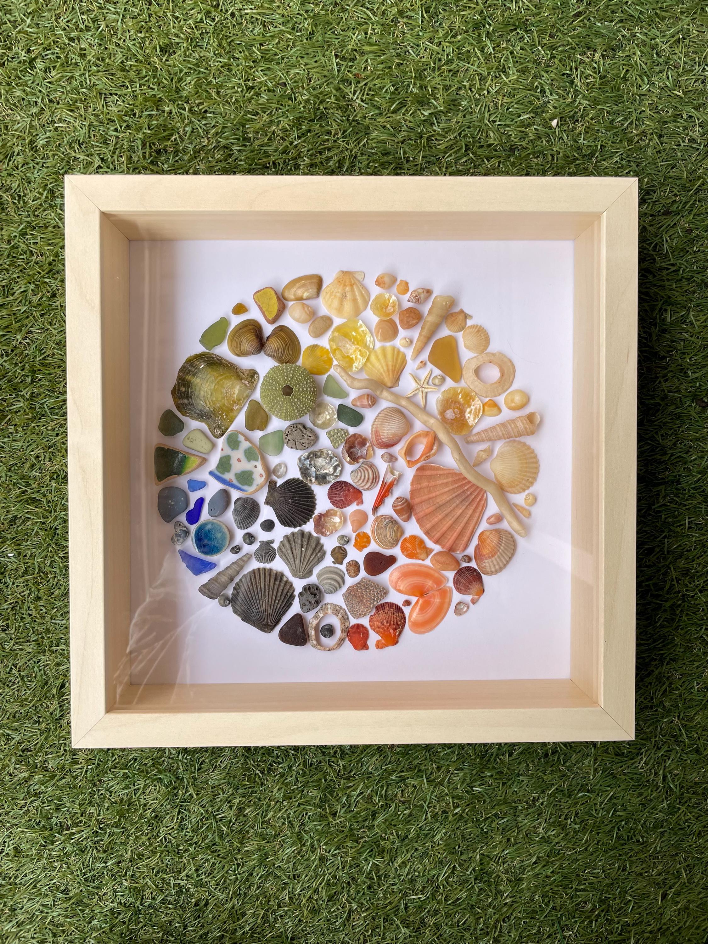 A Handmade Costal Decoration "the Colors of the Beach" Shell Mosaic - Etsy