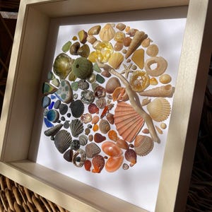 A Handmade Costal Decoration "the Colors of the Beach" Shell Mosaic - Etsy
