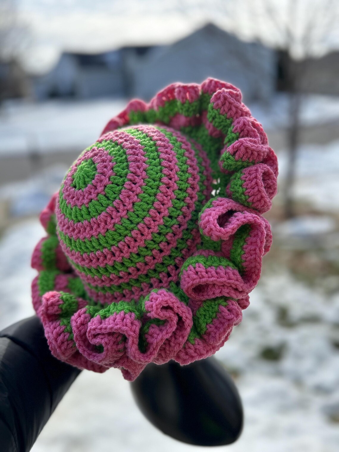 AKA Crochet XL Ruffled Hat - Etsy