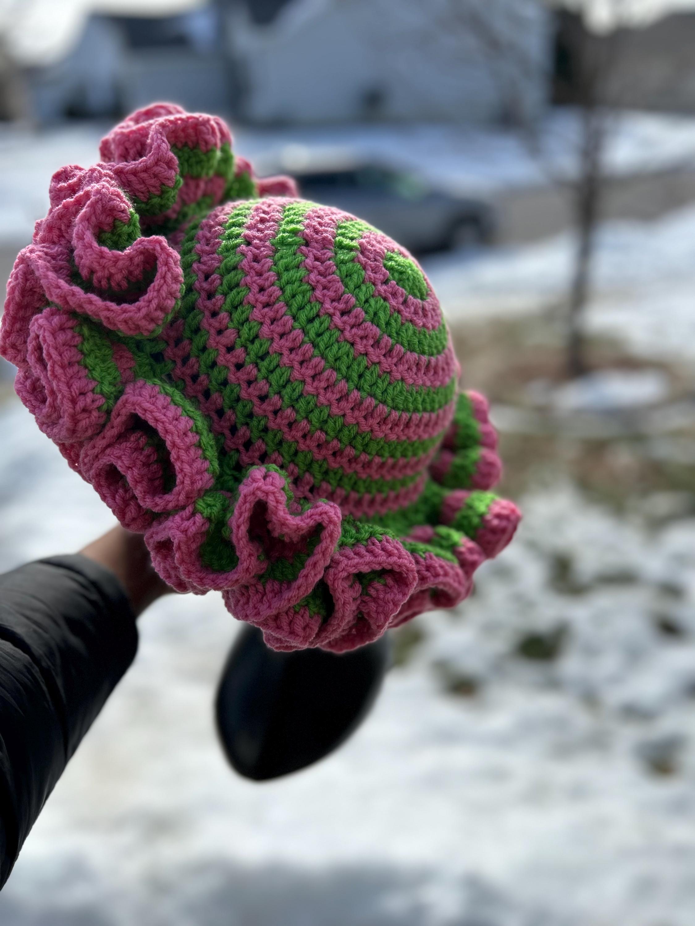 AKA Crochet XL Ruffled Hat - Etsy