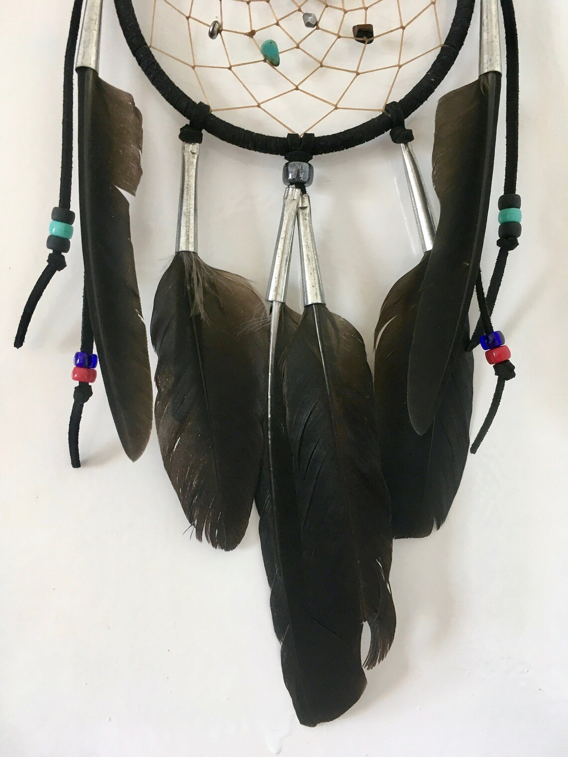 Small Black Crow Feather shield Dream Catcher - Etsy